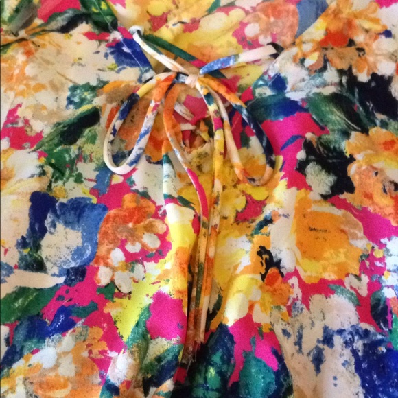 Tops | Hot Pink Orange Floral Top | Poshmark